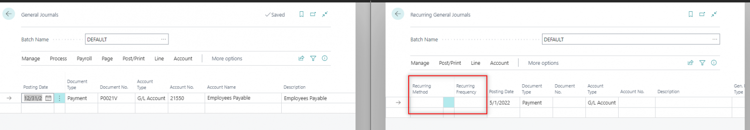 How To Use Recurring Journals In Business Central - Business Central Geek